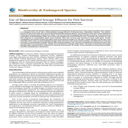 Marine Pollution Research Proposal: Sewage Discharge | PPTX