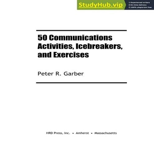 50 Communications Activities, Icebreakers, And Exercises | PDF