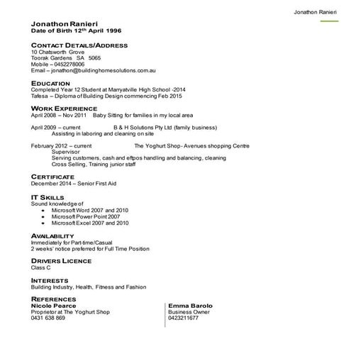 Jon Porter resume | DOCX