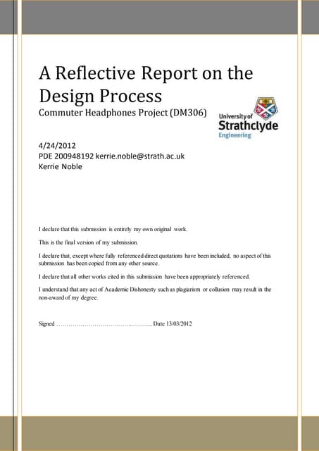 Reflective report human2 | PDF
