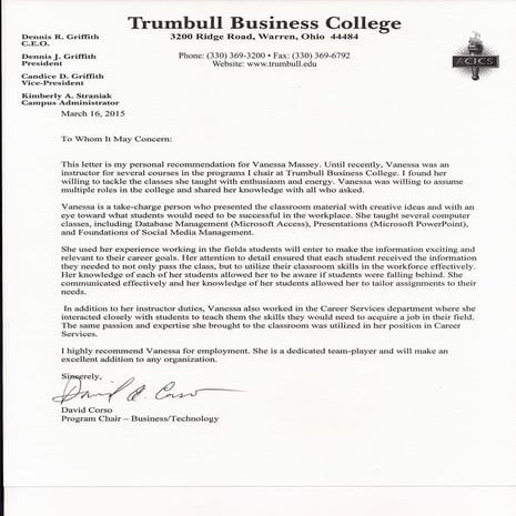 David Corso Reference Letter | PDF