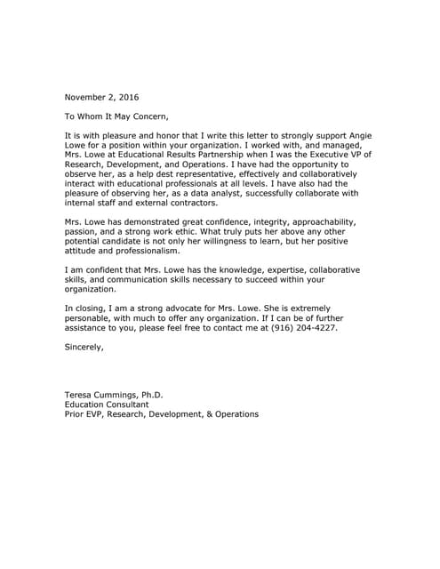 Reference Letter Electrical & Instrumentation | DOCX