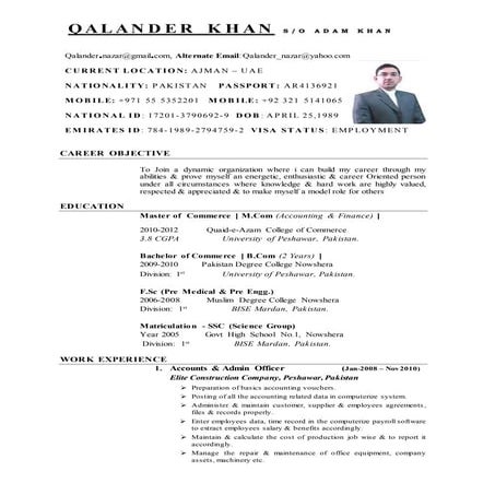 02. Qalander CV UAE | PDF