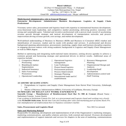 CV-Binod Adhikari | PDF