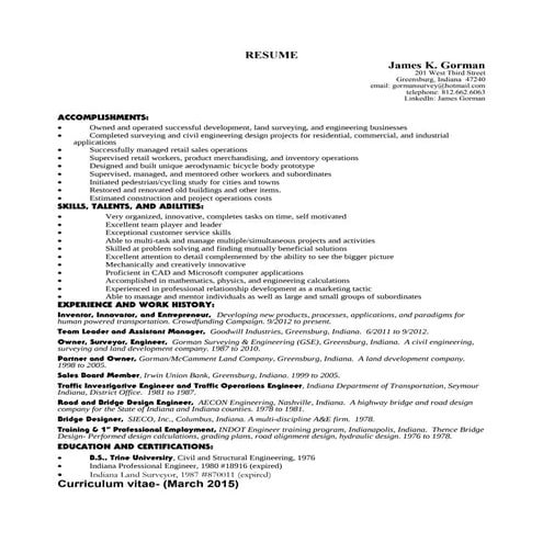 James Gorman RES, CV | DOC