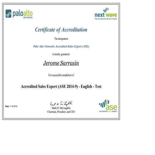 Palo Alto ASE Certificate | PDF