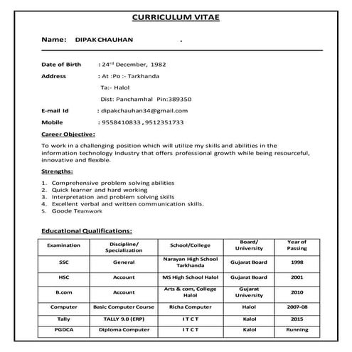 Dipak CV | DOCX