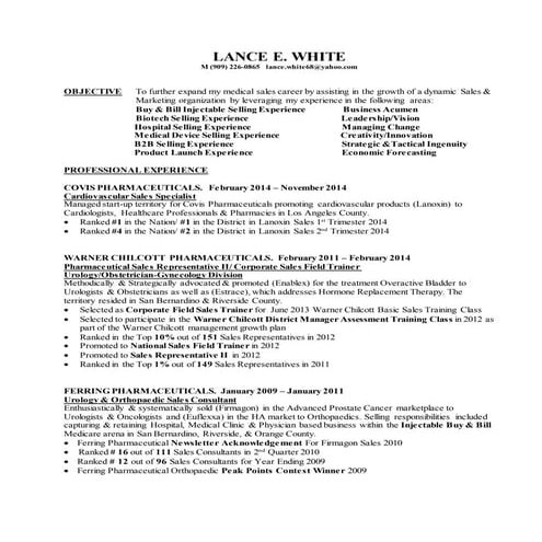 Lance E. White's Resume | DOCX