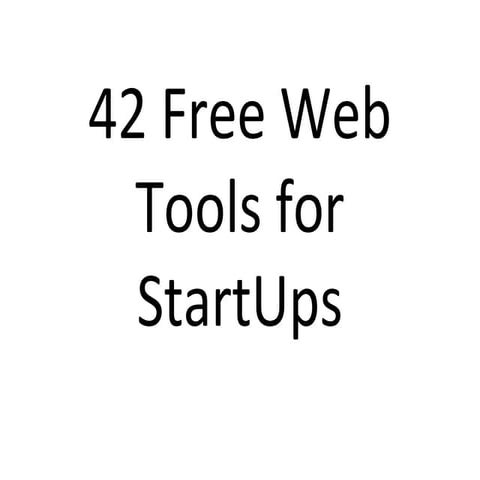 42 free web tools for start ups | POT