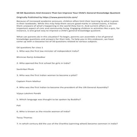 50 GK Questions And Answers That Can Improve Your Child.docx