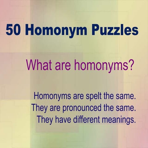 50 homonym puzzles | PPTX