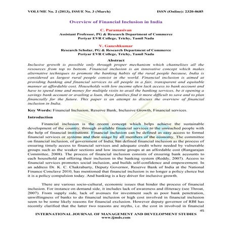 Overview of financial inclusion in India | PDF