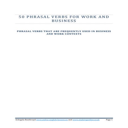50 phrasal verbs for work and business | PDF