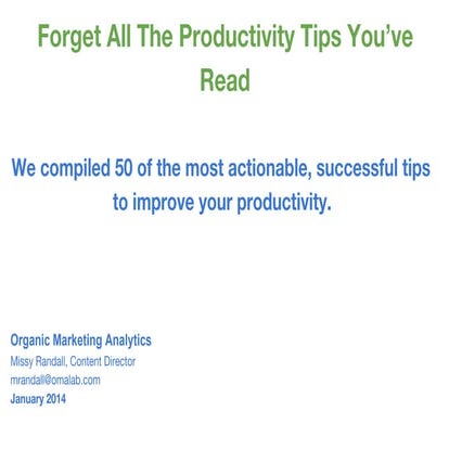 50 Productivity Tips | PPT