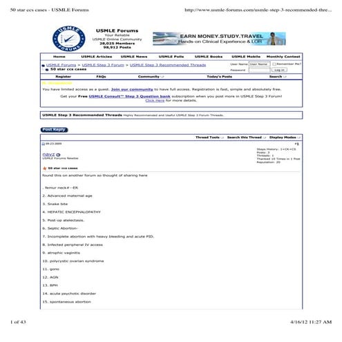 50 star ccs cases usmle forums | PDF