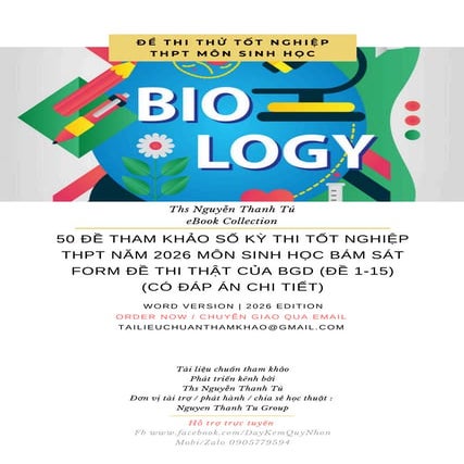 50 ĐỀ THAM KHẢO SỐ KỲ THI TỐT NGHIỆP THPT NĂM 2026 MÔN SINH HỌC BÁM SÁT ...