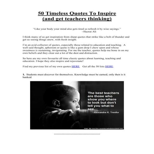 50 timeless quotes to inspire teachers | PDF