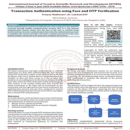 Transaction Authentication using Face and OTP Verification | PDF
