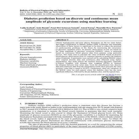Diabetes prediction based on discrete and continuous mean amplitude of ...