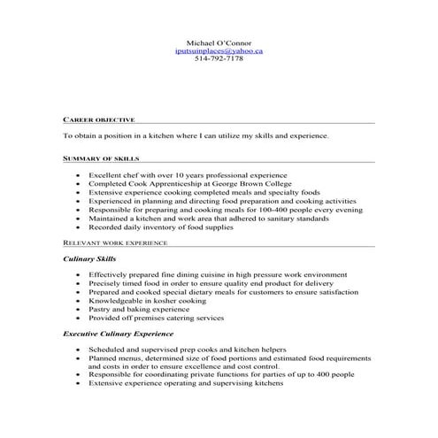 Michael OConnor cv | DOC