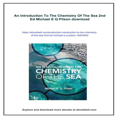 An Introduction To The Chemistry Of The Sea 2nd Ed Michael E Q Pilson | PDF