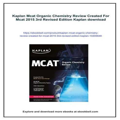 Kaplan Mcat Organic Chemistry Review Created For Mcat 2015 3rd Revised ...