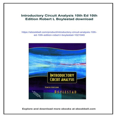 Introductory Circuit Analysis 10th Ed 10th Edition Robert L Boylestad | PDF