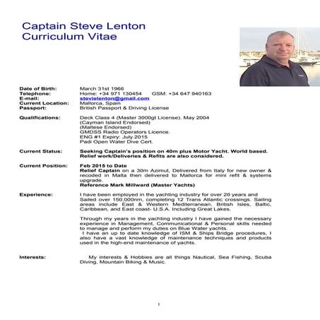 Steve Lenton CV Master Active[ | DOC