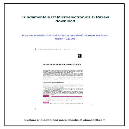 Fundamentals Of Microelectronics B Razavi | PDF