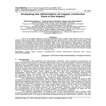 Analyzing the deformation of copper conductor from a fire impact | PDF