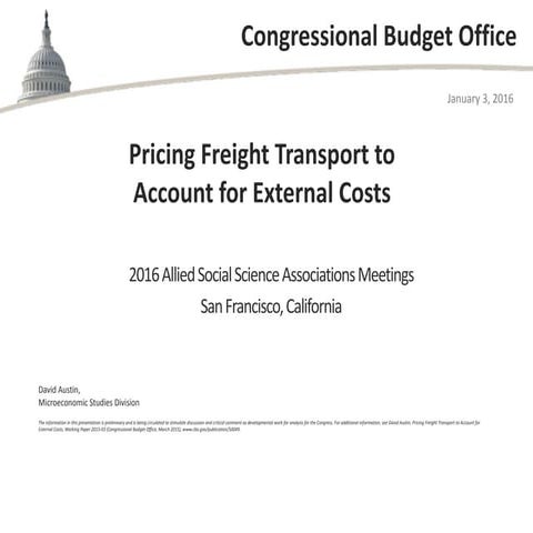Pricing Freight Transport to Account for External Costs | PDF
