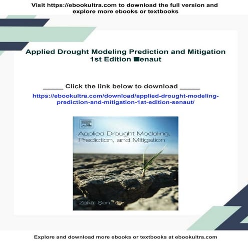 Applied Drought Modeling Prediction and Mitigation 1st Edition Şenaut | PDF