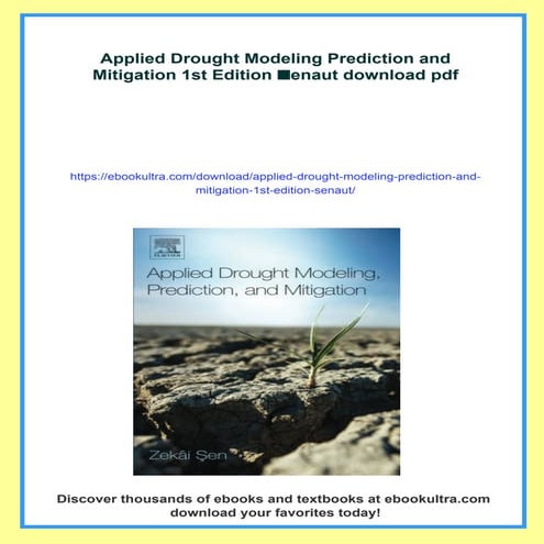 Applied Drought Modeling Prediction and Mitigation 1st Edition Şenaut | PDF