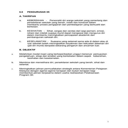 Failmeja3k(kebersihan, kesihatan dan keselamatan) terbaru | DOC