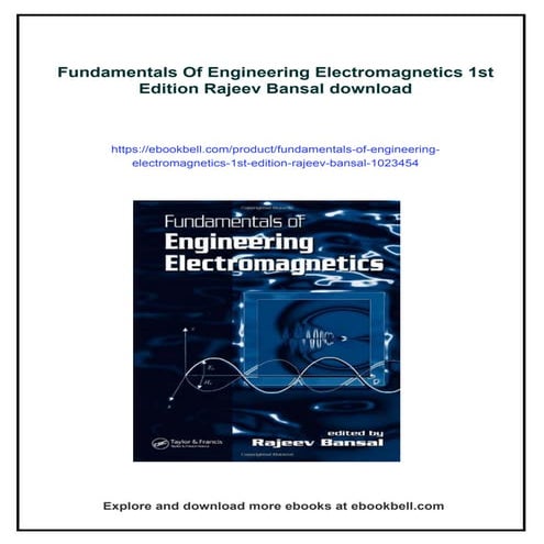 Fundamentals Of Engineering Electromagnetics 1st Edition Rajeev Bansal | PDF