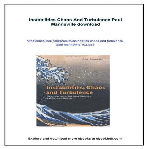 Instabilities Chaos And Turbulence Paul Manneville | PDF