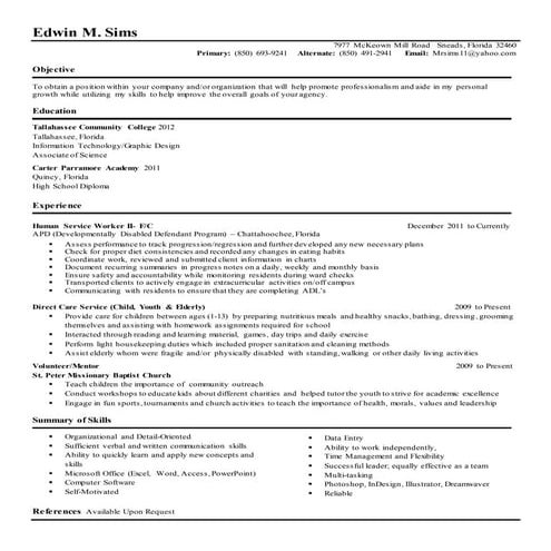 EMS Resume and References | DOCX
