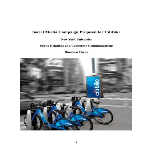 Social Media Campaign Proposal for CitiBike | PDF | Logistics and Transportation Industry ...