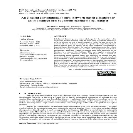 An Efficient Convolutional Neural Network Based Classifier For An Imbalanced Oral Squamous 7208