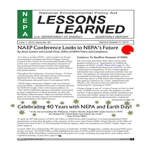 Doe office of nepa policy & compliance
