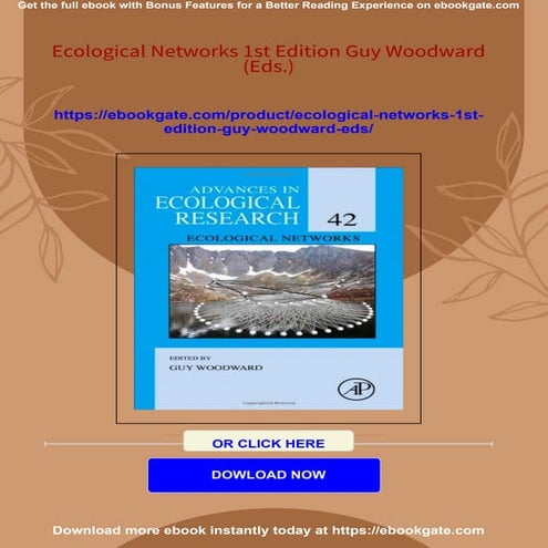 Ecological Networks 1st Edition Guy Woodward (Eds.) | PDF