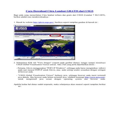 cara-download-citra-landsat-gratis-dari-usgs | PDF