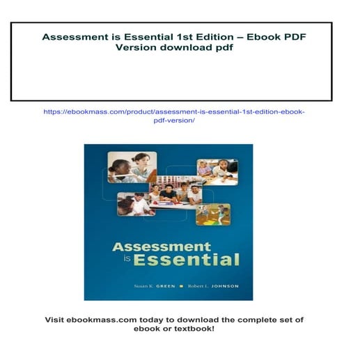 Assessment is Essential 1st Edition – Ebook PDF Version | PDF