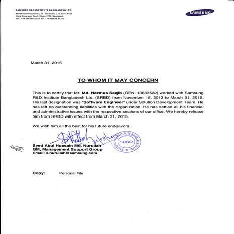 Release letter SRBD | PDF