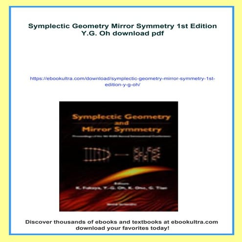 Symplectic Geometry Mirror Symmetry 1st Edition Y.G. Oh | PDF