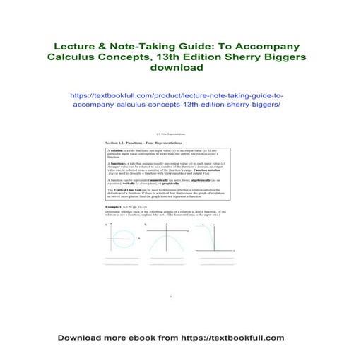 Lecture & Note-Taking Guide: To Accompany Calculus Concepts, 13th ...