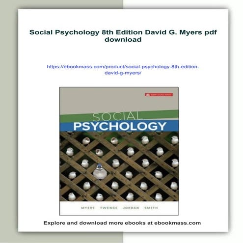 Social Psychology 8th Edition David G. Myers | PDF