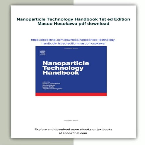 Nanoparticle Technology Handbook 1st ed Edition Masuo Hosokawa | PDF