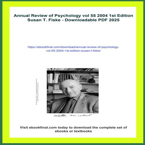 Annual Review of Psychology vol 55 2004 1st Edition Susan T. Fiske | PDF