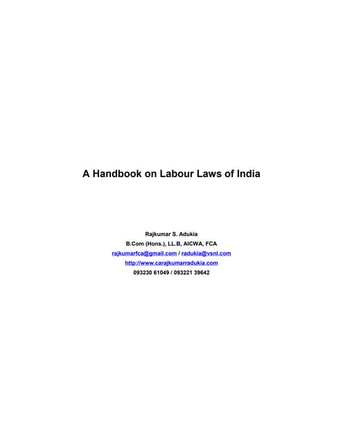 Introduction to Labour Laws | PPT